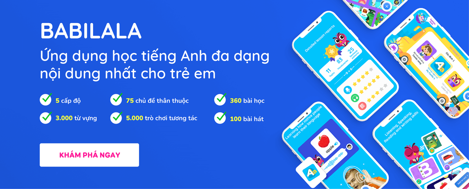 Babilala - Ứng dụng học tiếng Anh online cho trẻ từ 3 - 8 tuổi